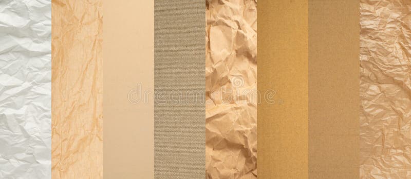 Brown Cardboard Backgrounds Collage, Various Recycled Paper Stock Image ...