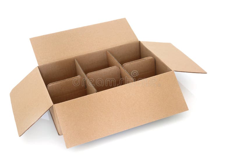 Cardboard Box with Compartments for Products Stock Photo - Image of ...
