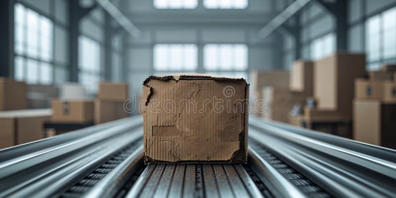 Brown Cardboard Box on Conveyor Belt in a Warehouse during Daytime ...