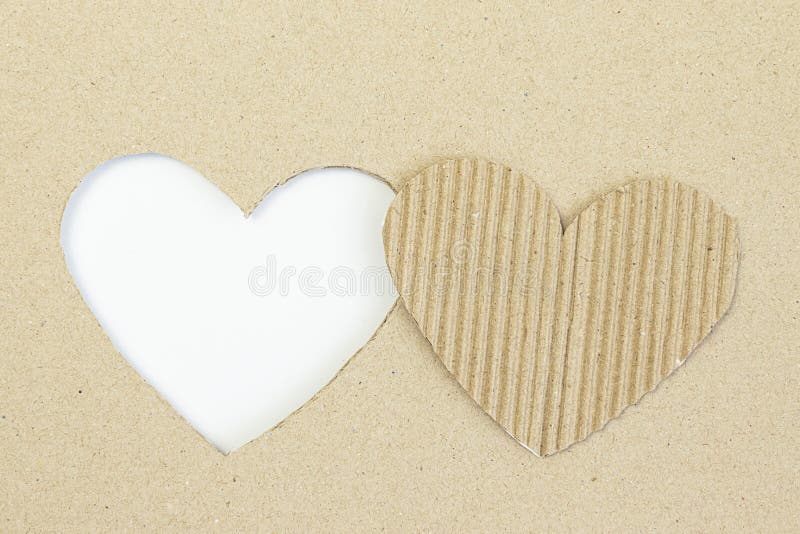 Brown Cardboard Box. Cut into a Heart Shape Stock Image - Image of ...
