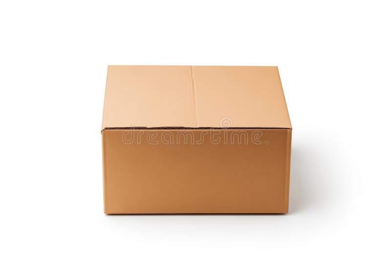 Brown Cardboard Delivery Box with Copy Space Stock Illustration ...