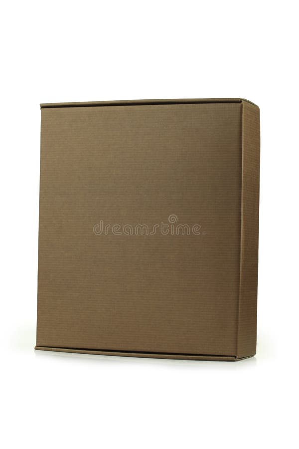 Brown Cardboard Box Isolated Stock Image - Image of compartment ...