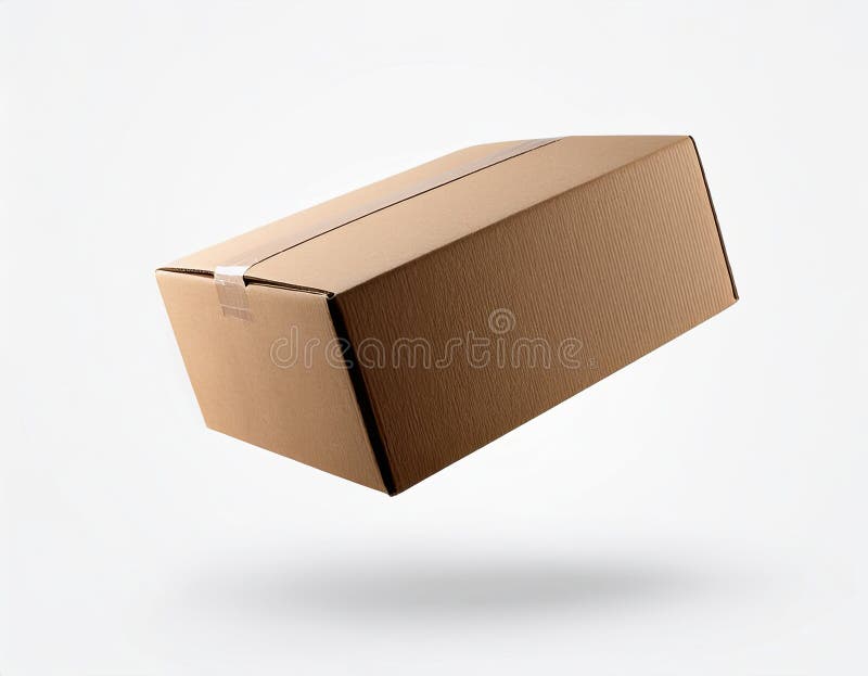 Brown Cardboard Box Isolated on White Stock Image - Image of closed ...