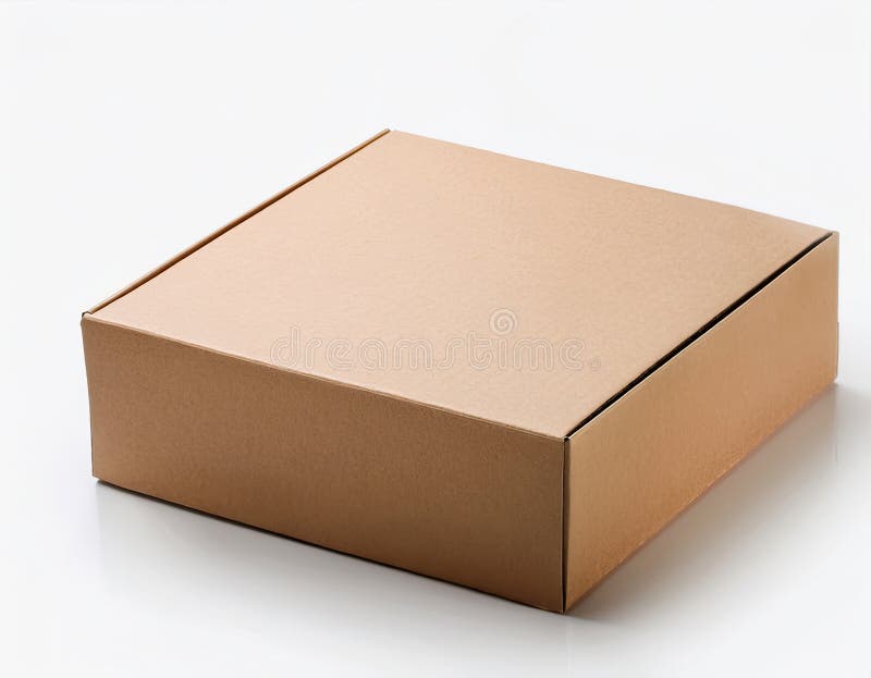 Brown Cardboard Box Isolated on White Stock Image - Image of gift ...