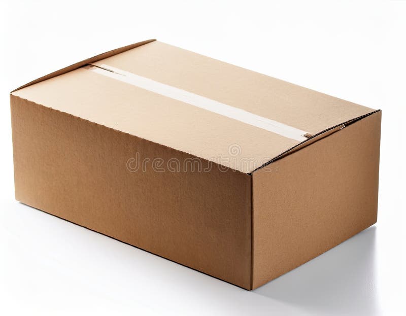 Brown Cardboard Box Isolated on White Stock Image - Image of ...