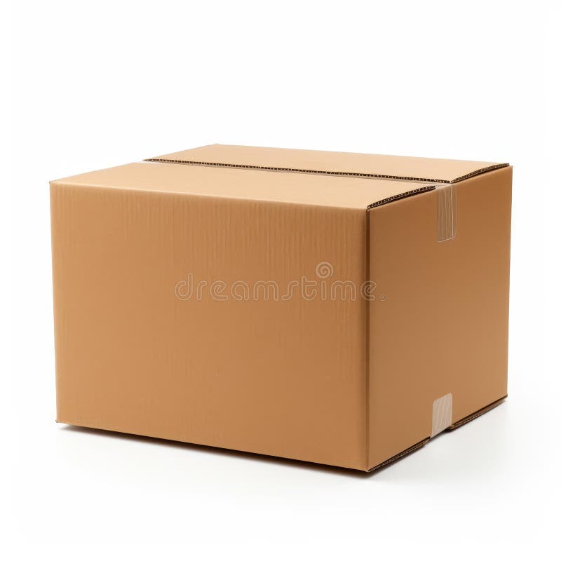 Brown Cardboard Box Isolated on a White Background, Ai Generated Stock ...