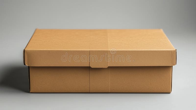 A Closed Brown Cardboard Box with a Lid on a Gray Surface Studio Shot ...