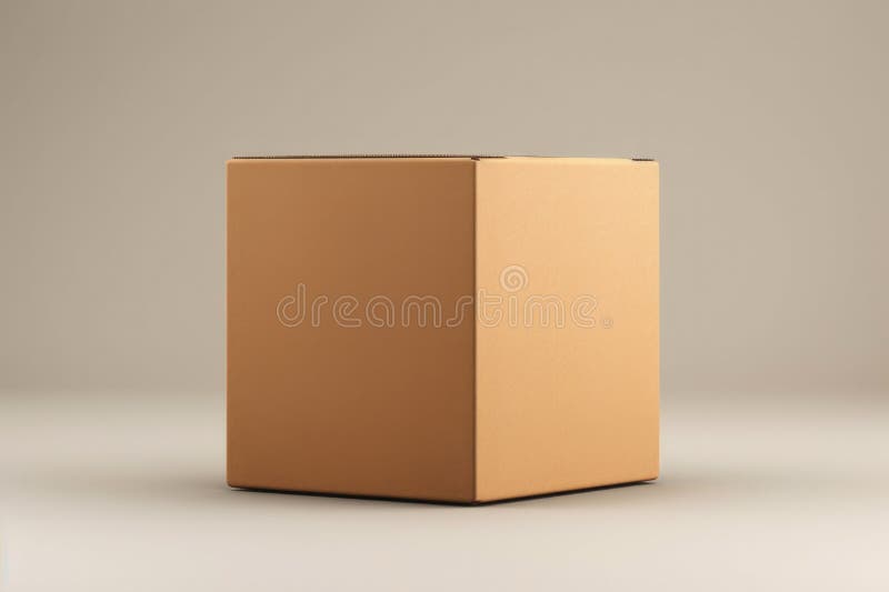 Brown Cardboard Box Package on White Background, by AI Generative Stock ...