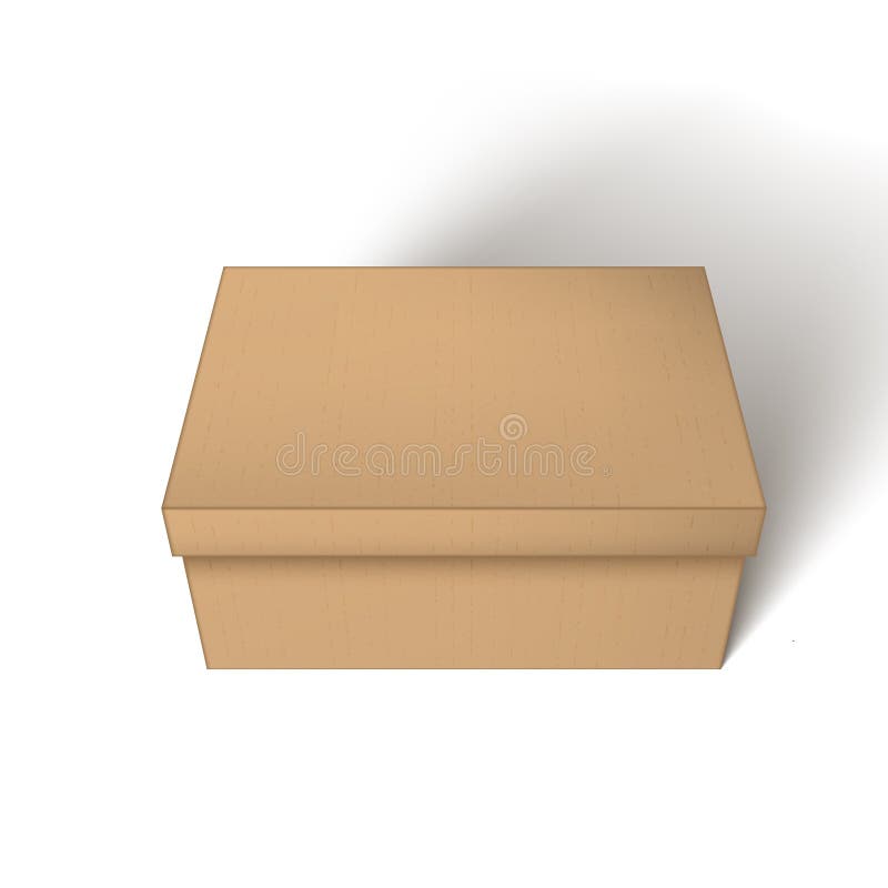 Brown Cardboard Box with Shadow Isolated on White Stock Vector ...