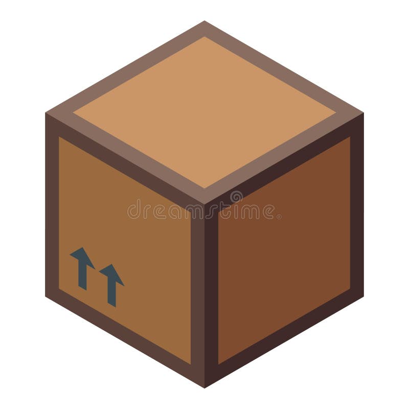 Brown Cardboard Box Standing with Up Arrows Sign Stock Illustration ...