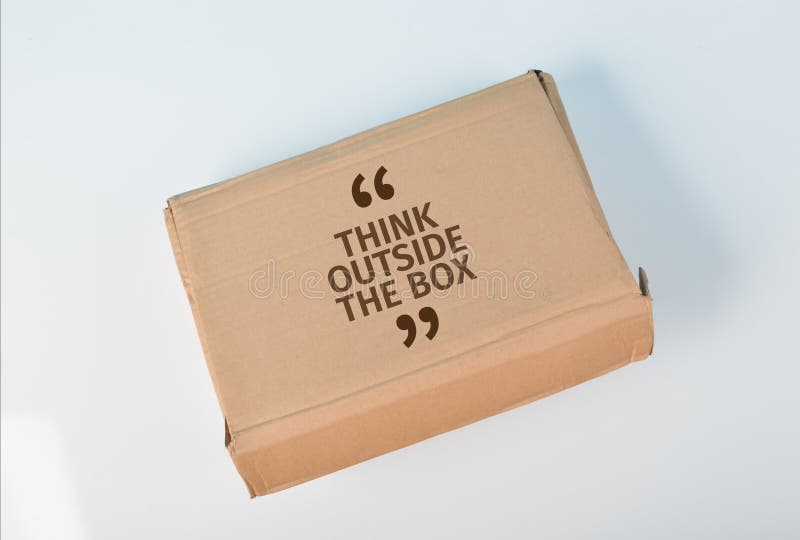 Brown Cardboard Box Written with Text THINK OUTSIDE the BOX Stock Photo ...