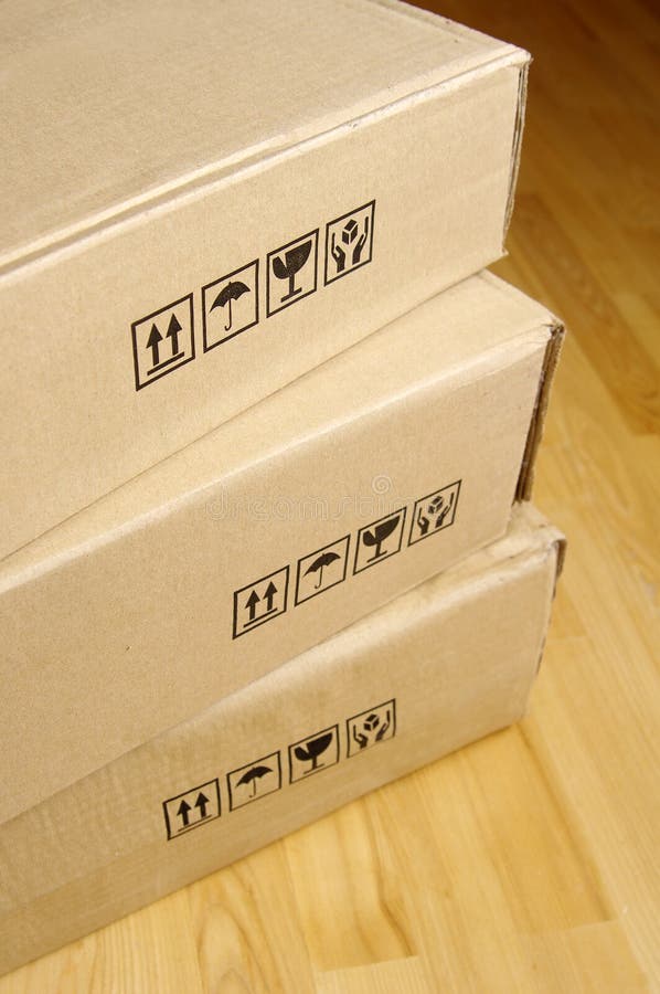 Brown cardboard boxes stock photo. Image of industrial - 18662620