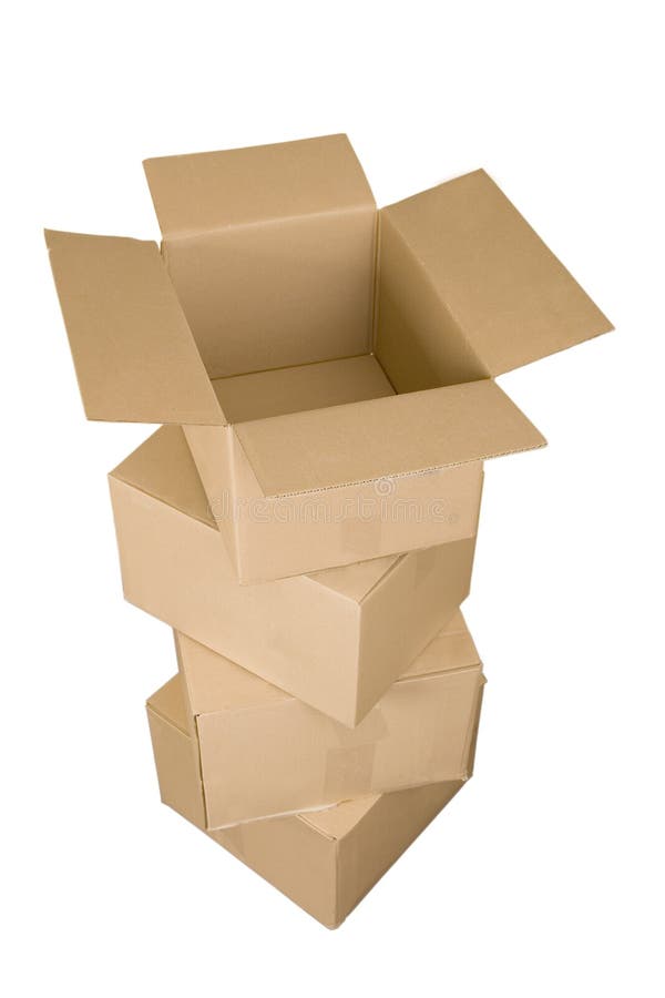 Cardboard Boxes Stack Package Stock Photo - Image of container, fragile ...