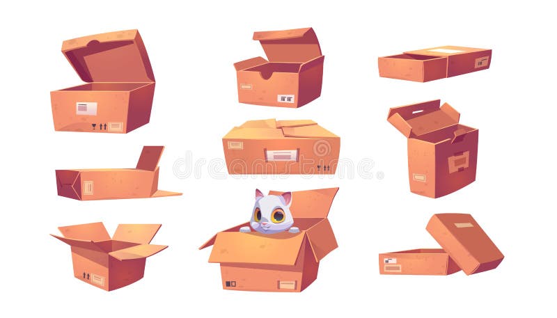 Brown Cardboard Boxes Stock Illustrations – 4,512 Brown Cardboard Boxes ...