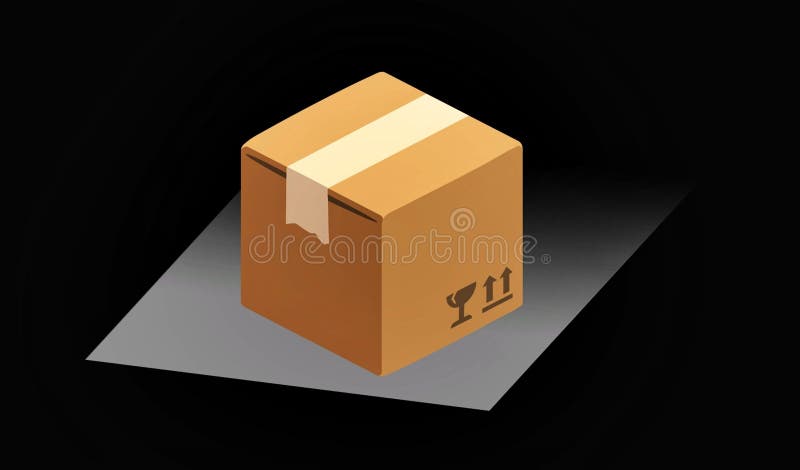 Brown Cardboard Package Isolated on White Background. Shipping Goods ...