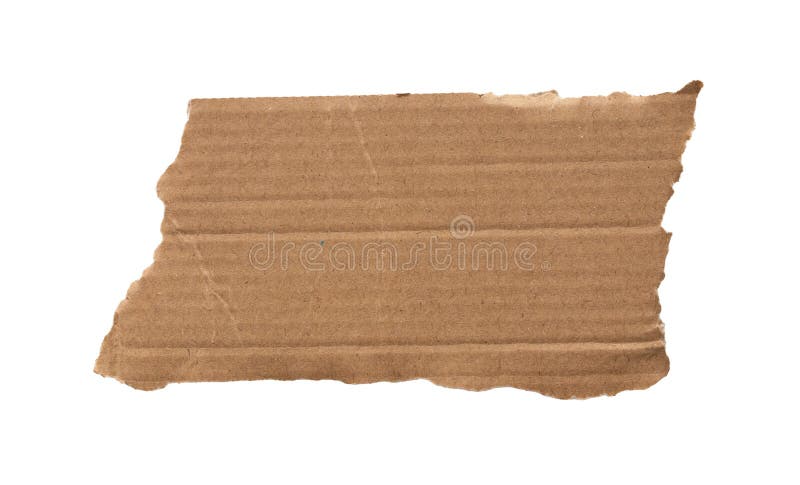 Cardboard Paper Piece Isolated on White Background Stock Image - Image ...