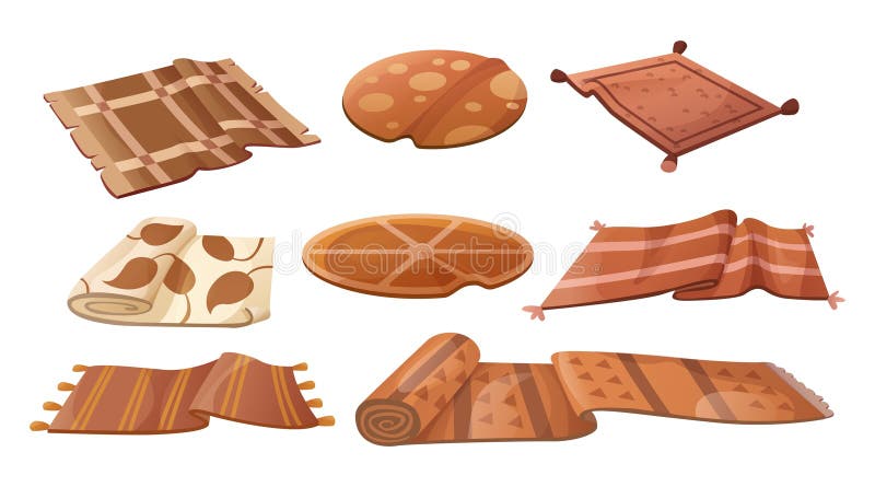 Brown Carpet of Different Shape and Size Stock Vector - Illustration of ...