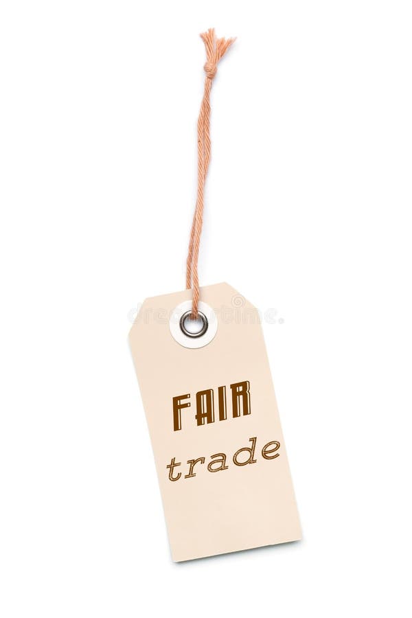 Brown Carton Fair Trade Label Tag Stock Image - Image of fair, savings ...