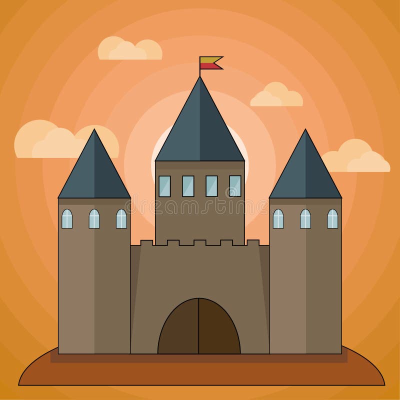 Brown Castle stock vector. Illustration of historical - 100939330