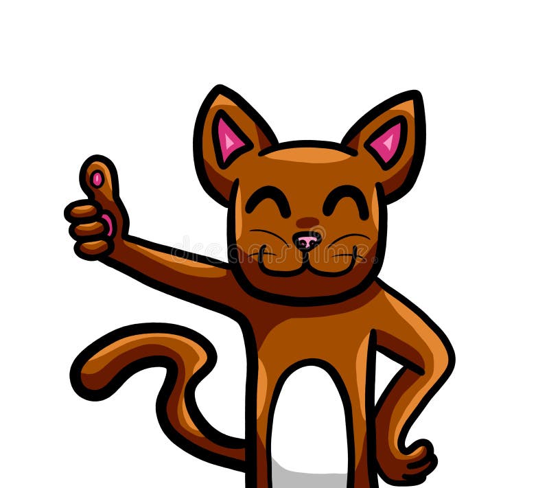 Chat Avec Des Pouces Vers Le Haut Illustration de Vecteur ...