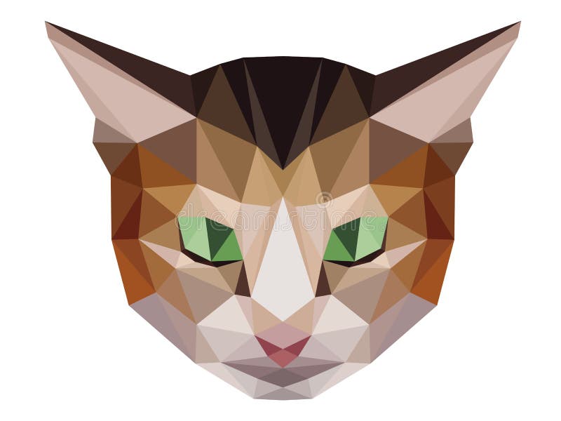 Low Poly Cat. Triangle Polygonal Stile Siamese Kitten Stock Vector ...