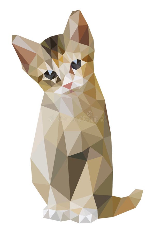Low Poly Cat. Triangle Polygonal Stile Siamese Kitten Stock Vector ...