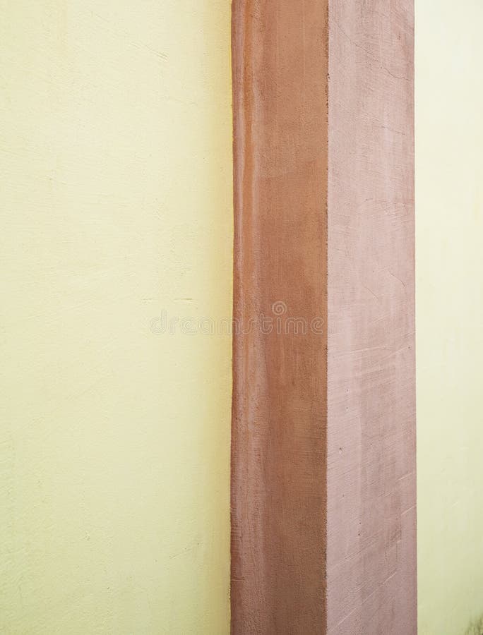 Brown Cement Angle on a Beige Wall Stock Image - Image of construction ...