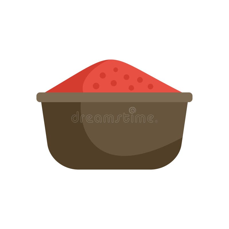 Brown Ceramic Bowl Full of Red Chilli Pepper Powder Stock Illustration ...