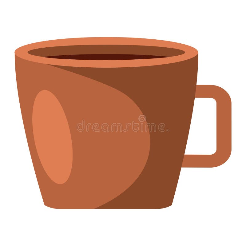 Brown Ceramic Coffee Mug. Vector Stock Vector - Illustration of stylish ...