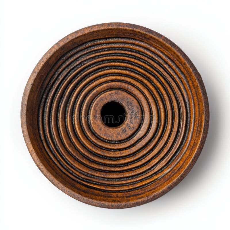 Brown Ceramic Incense Holder with Concentric Circle Design Stock ...