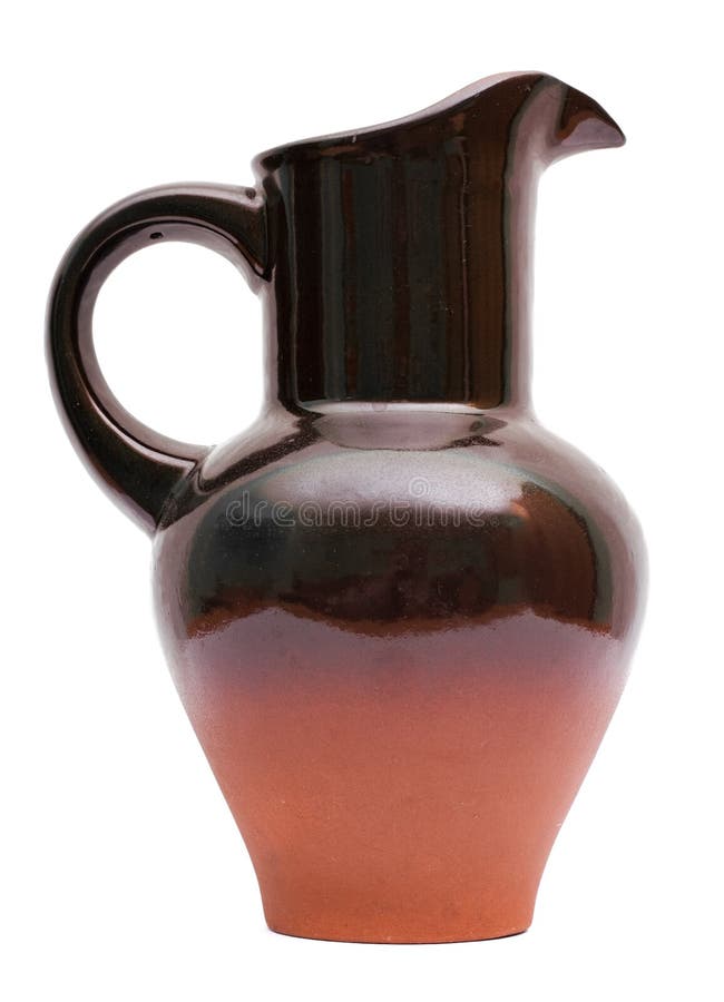 Brown ceramic jug stock photo. Image of white, craft - 23944132