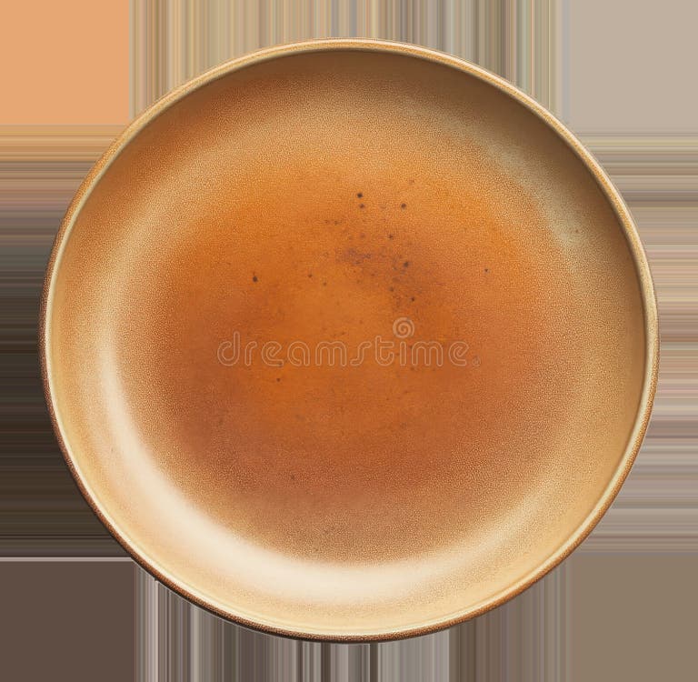 Brown Ceramic Plate with Gradient Texture, Minimalist Design Stock ...