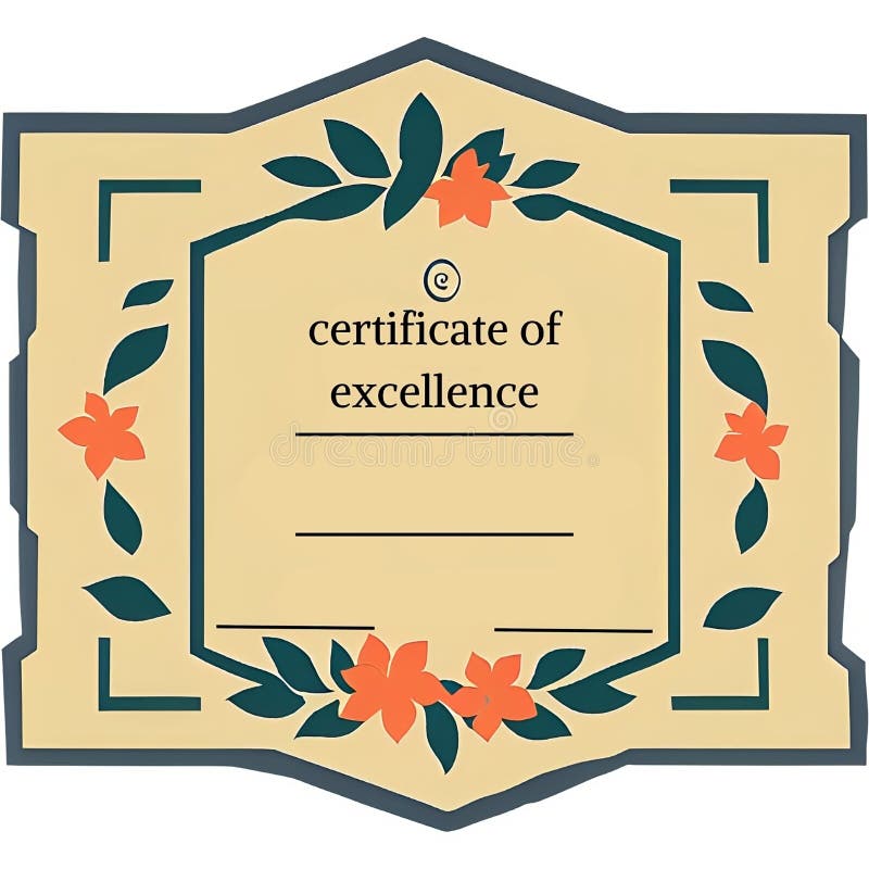Brown Certificate of Excellence Stock Illustration - Illustration of ...