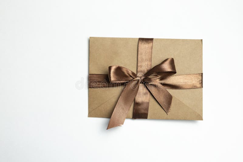 Brown Certificate with Brown Satin Ribbon, Gift Certificate Stock Photo ...