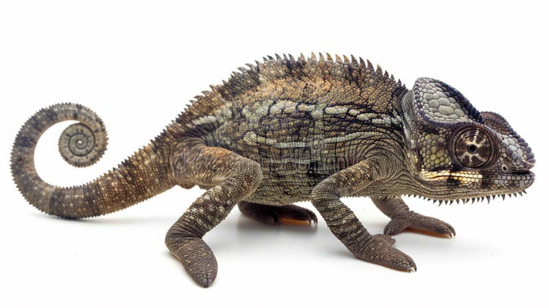 Chameleon with Curled Tail in Front View Generative Ai Stock ...