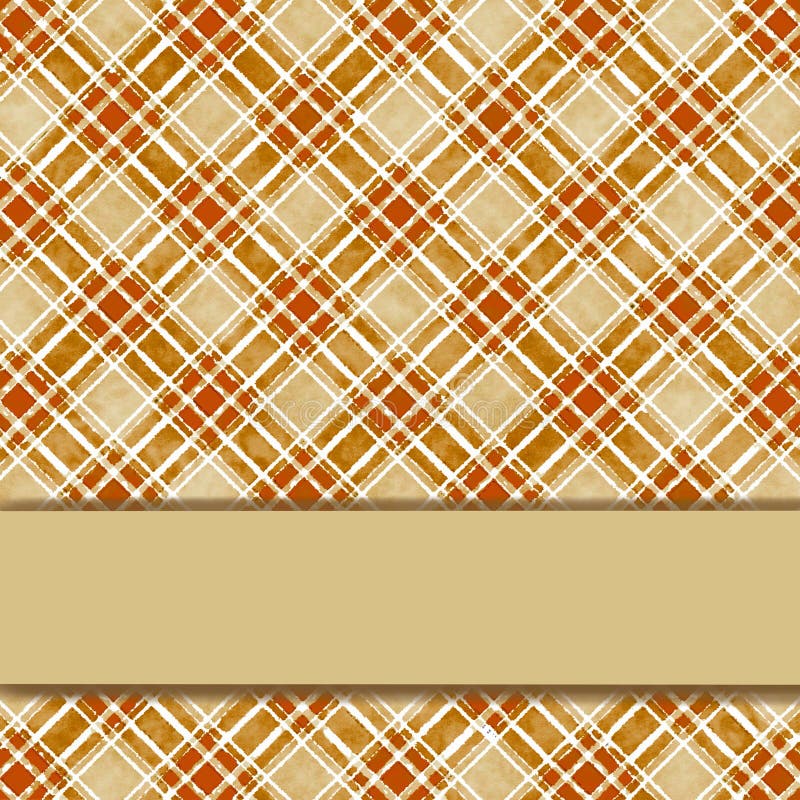 Brown Checkered Background with Wide Stripe for Text. Geometric Pattern ...