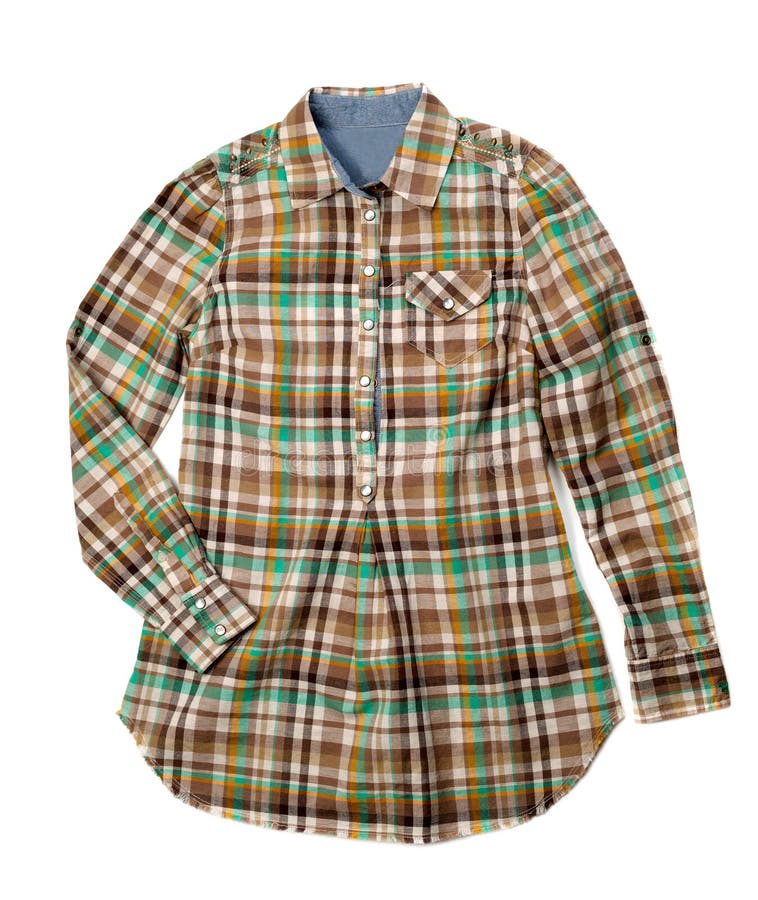 Brown checkered shirt stock photo. Image of collar, plaid - 61510380