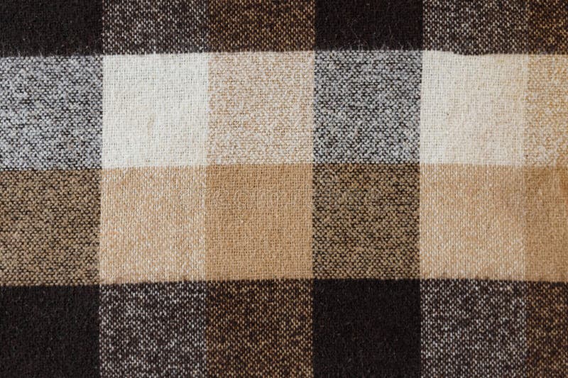 Brown Checkered Wool Plaid Fabric Texture. Tartan Texture Stock Photo ...