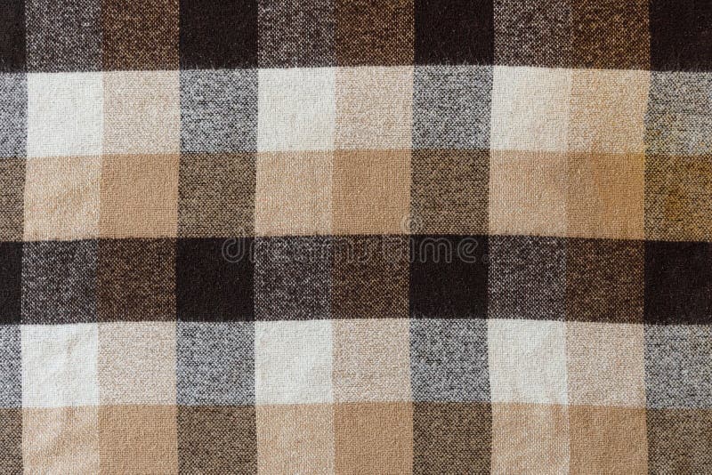 Brown Checkered Wool Plaid Fabric Texture. Tartan Texture Stock Image ...