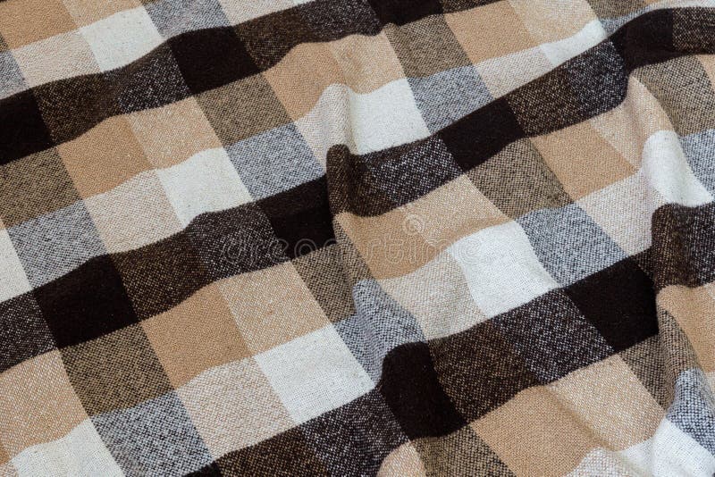 Brown Checkered Wool Plaid Fabric Texture. Tartan Texture Stock Image ...