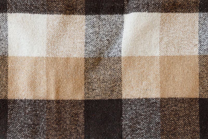 Brown Checkered Wool Plaid Fabric Texture. Tartan Texture Stock Photo ...