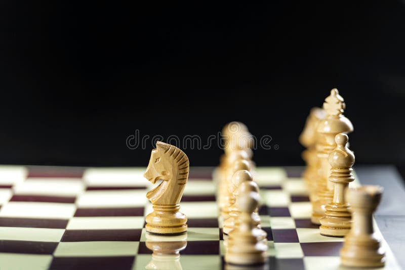 Brown Chess Pieces on the Chessboard Stock Photo - Image of black ...
