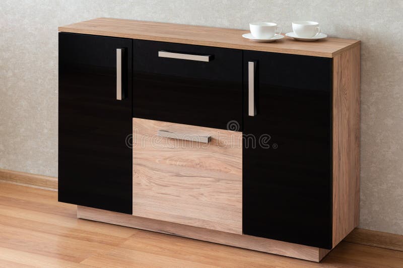 Brown Chest of Drawers in the Interior Stock Image - Image of drawer ...