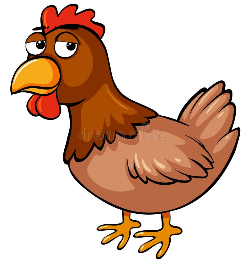 Brown Chicken with Sad Face Stock Vector - Illustration of clip ...