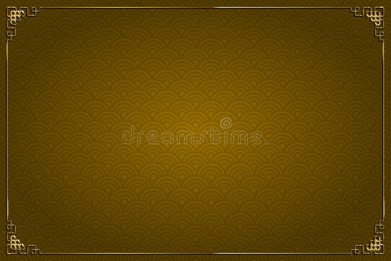 Brown Chinese Background and Gold Decoration Stock Illustration ...