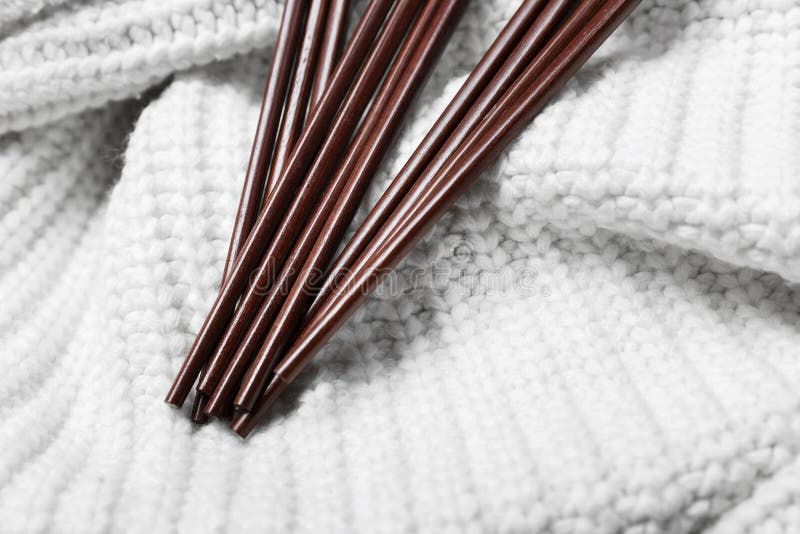 Brown Chinese Chopsticks on White Wool Texture Stock Photo - Image of ...