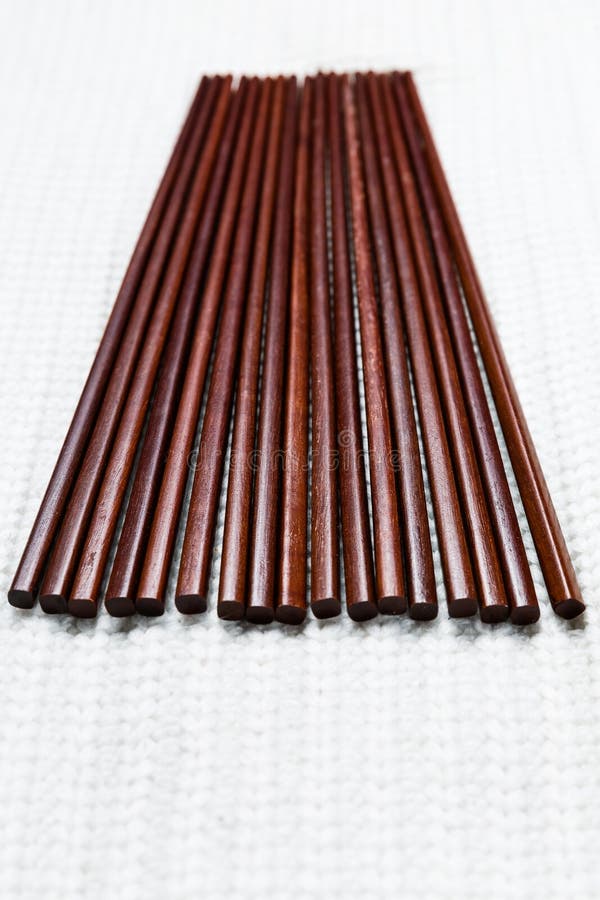 Brown Chinese Chopsticks on White Wool Texture Stock Photo - Image of ...
