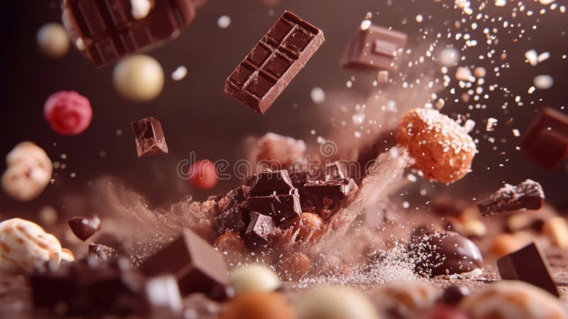 Brown Chocolate Candy Explosion with Sprinkles Stock Illustration ...