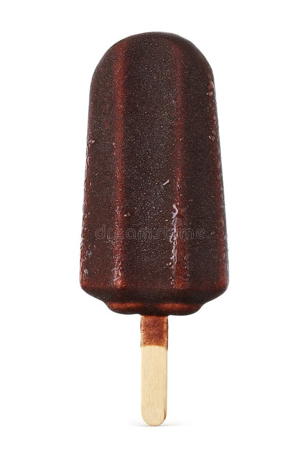 Brown Chocolate Coated Popsicle Ice Cream Isolated on White Stock Photo ...