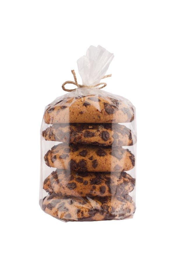 Brown Chocolate Cookies in Transparent Packaging Stock Image - Image of ...